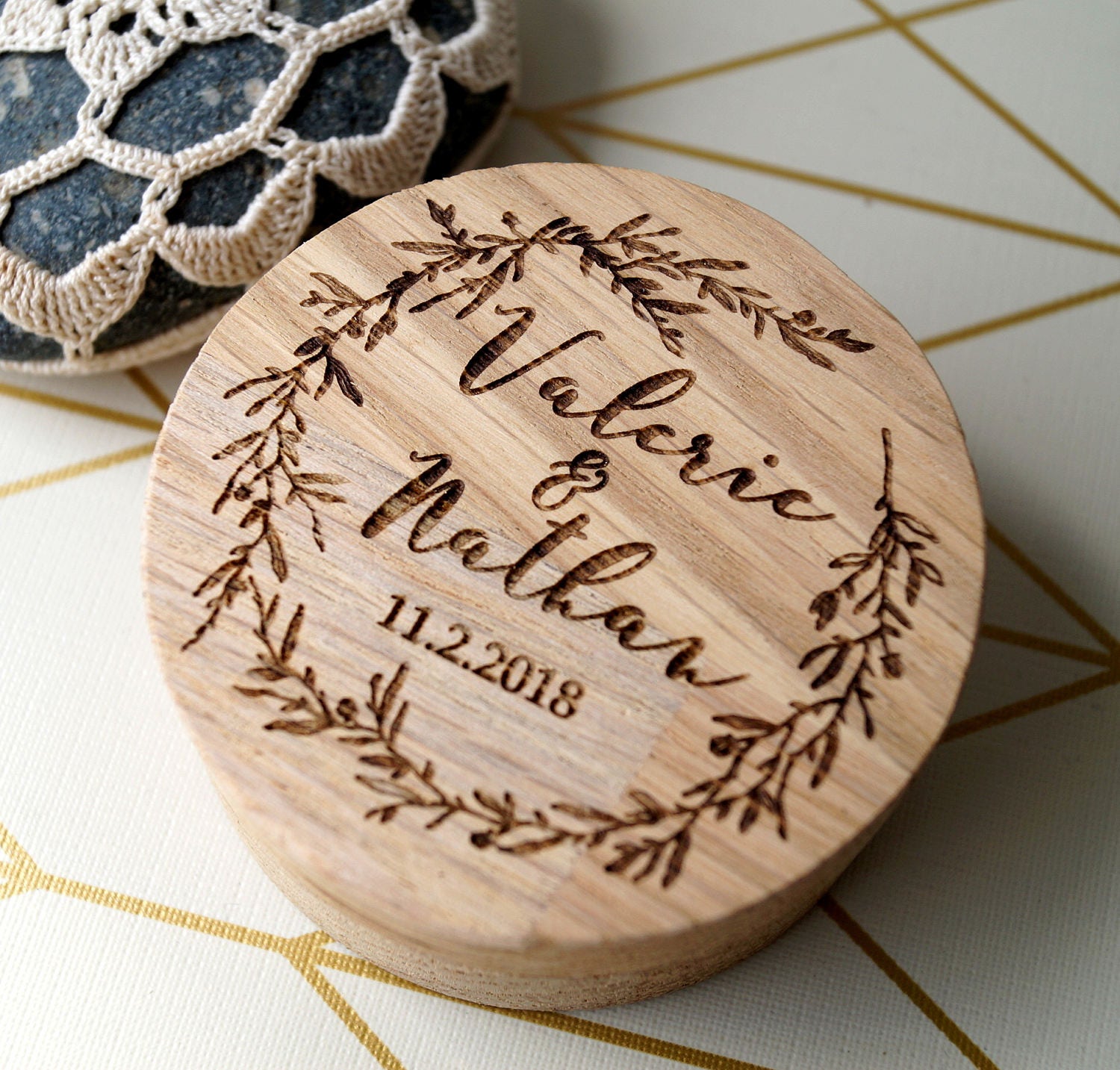 Rustic Wooden Ring Box Wedding Ring Box Personalized Ring - Etsy