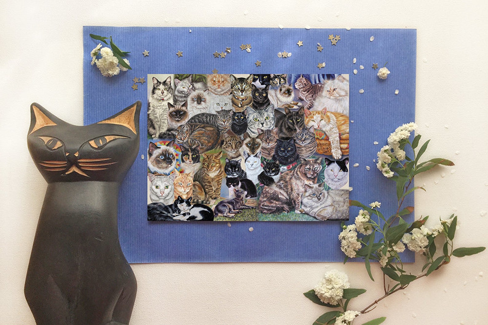 Printable Cat Greeting Card. Kitten Card. Instant Digital - Etsy