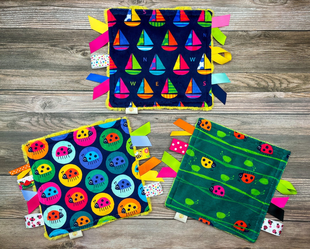 Sensory Crinkle Square: Plush Baby Toy With Ribbons - Etsy
