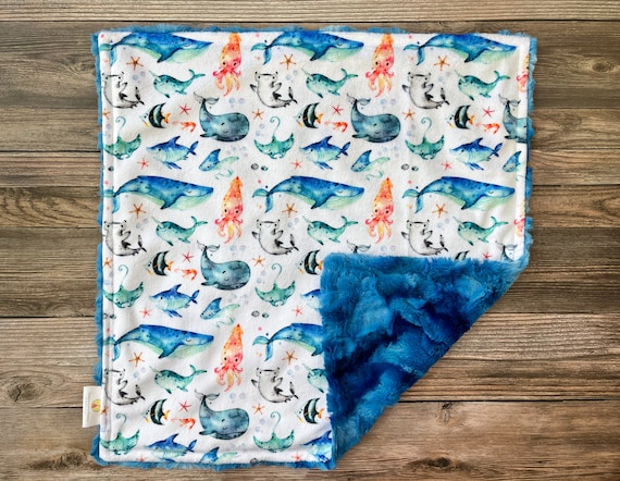 Cute Sea Creatures Snuggle Lovey Minky Cuddle Blanket Baby - Etsy