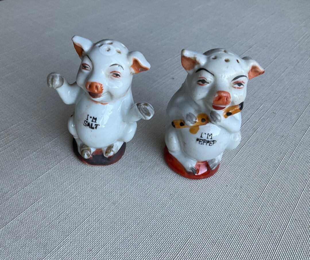 Rare Porcelain Figurine, Little Pigs Salt and Pepper Shakers. Japan - Etsy