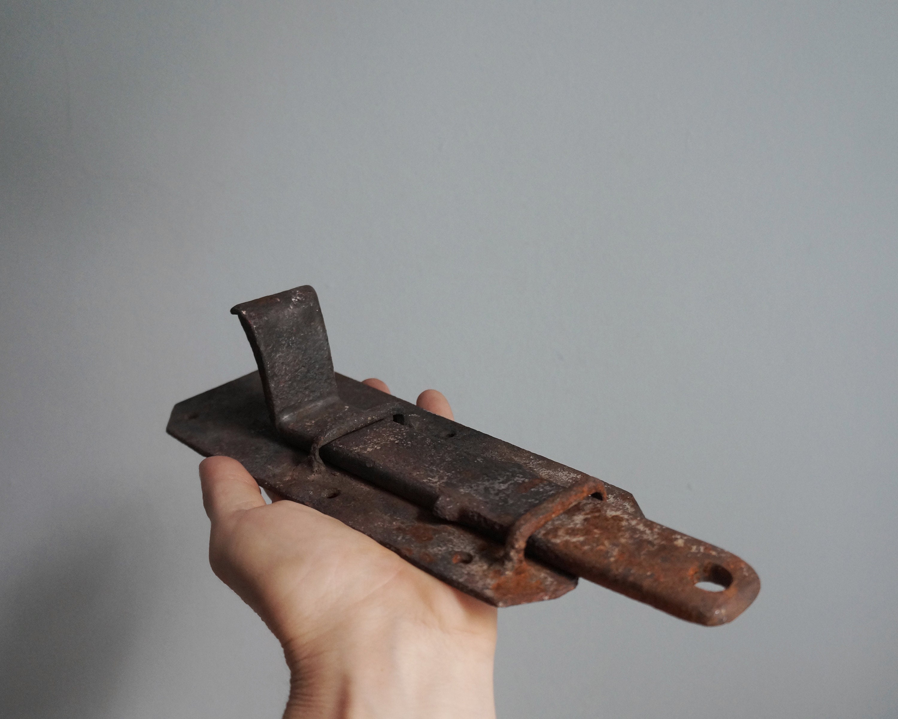 Large Hand Forged Iron Slide Latch Rustic Barn Door Lock - Etsy