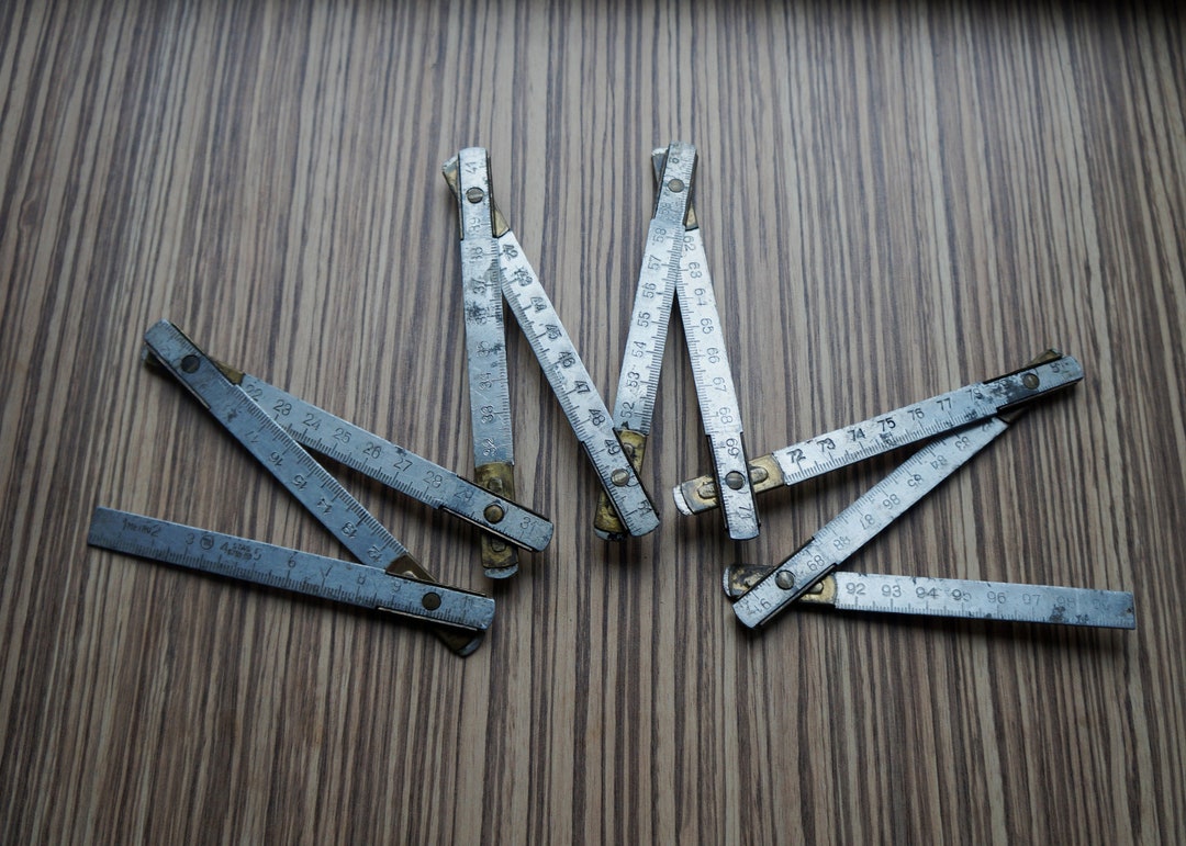 Metallic Folding Ruler, One Meter Long Articulating Measuring Stick ...