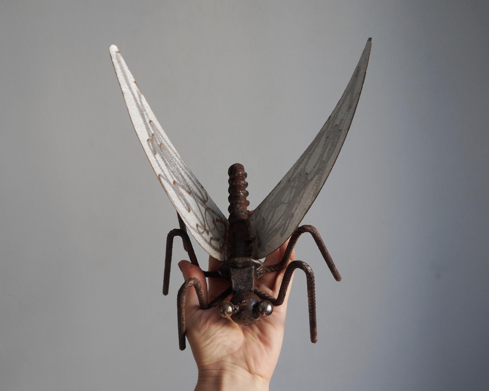 Steampunk Fly, Large Insect Garden Decor, Handmade of Welded Iron ...