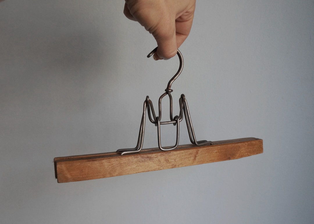 Pants or Skirt Hanger Wooden Clamp With Metallic Clasp - Etsy