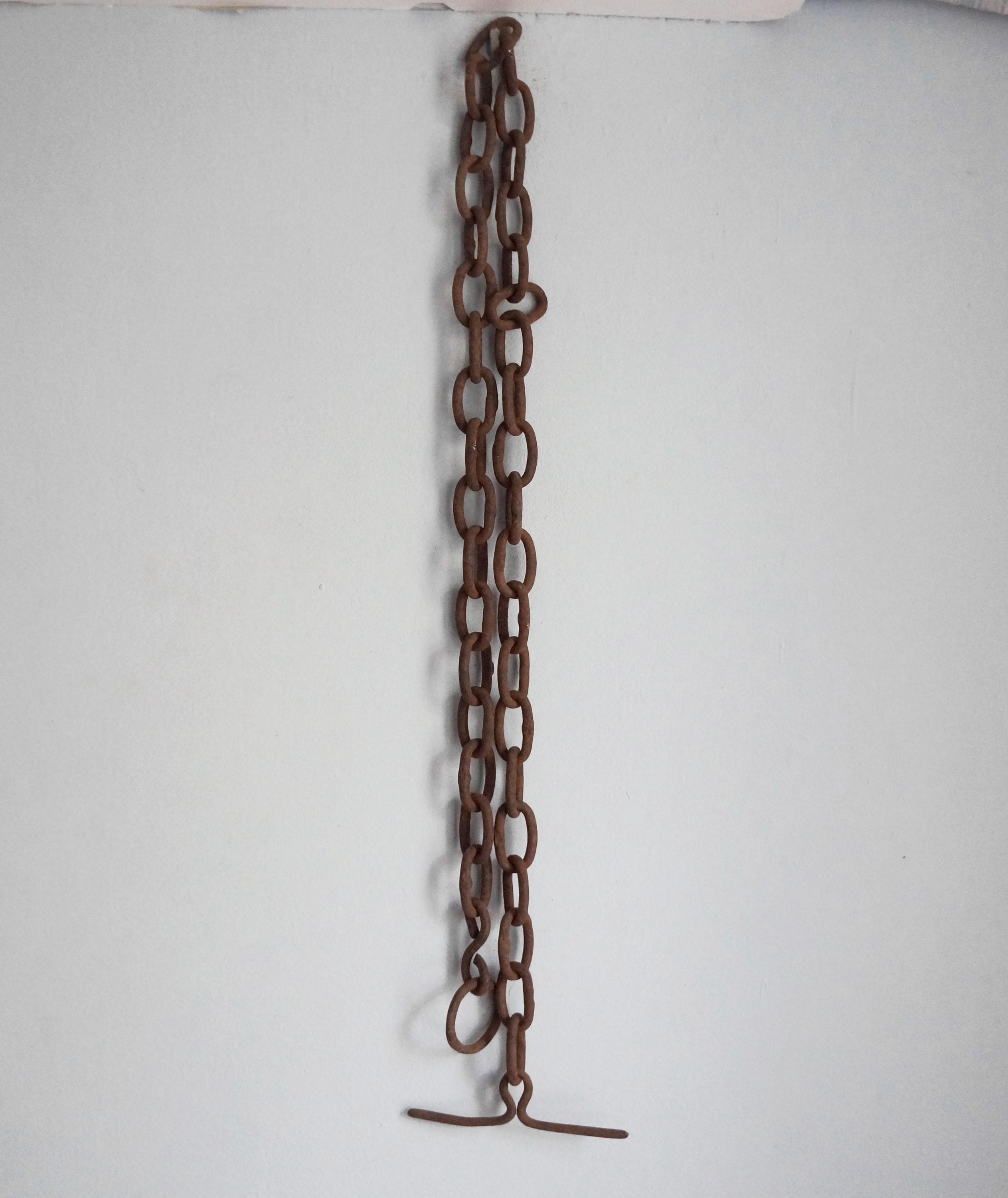 Large and Heavy Metal Chain 51 130cm Long, 37 Welded Oval Links Ring ...