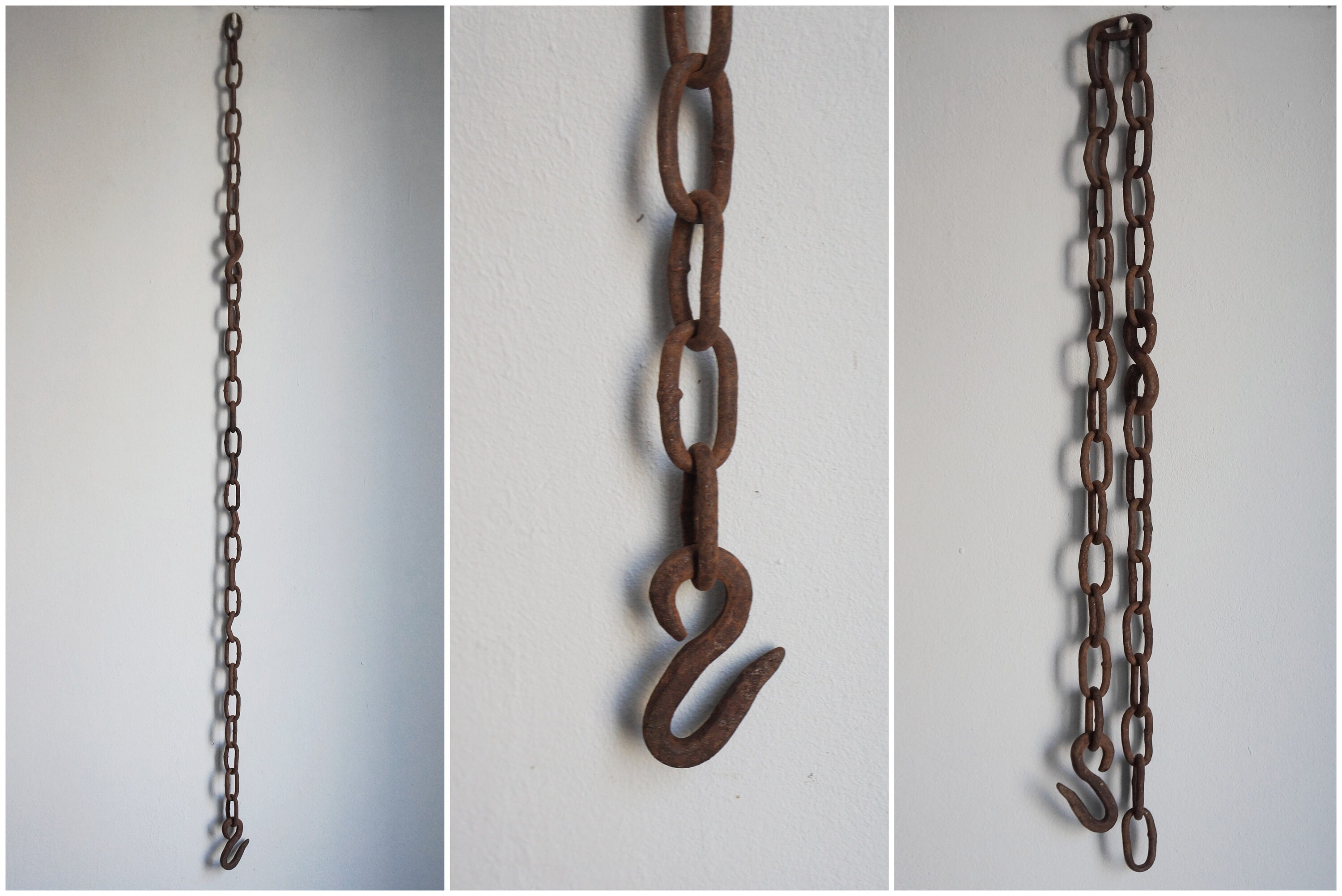 Iron Chain 42 107cm Long, 921 Welded Oval Links, S Connector & Hook ...