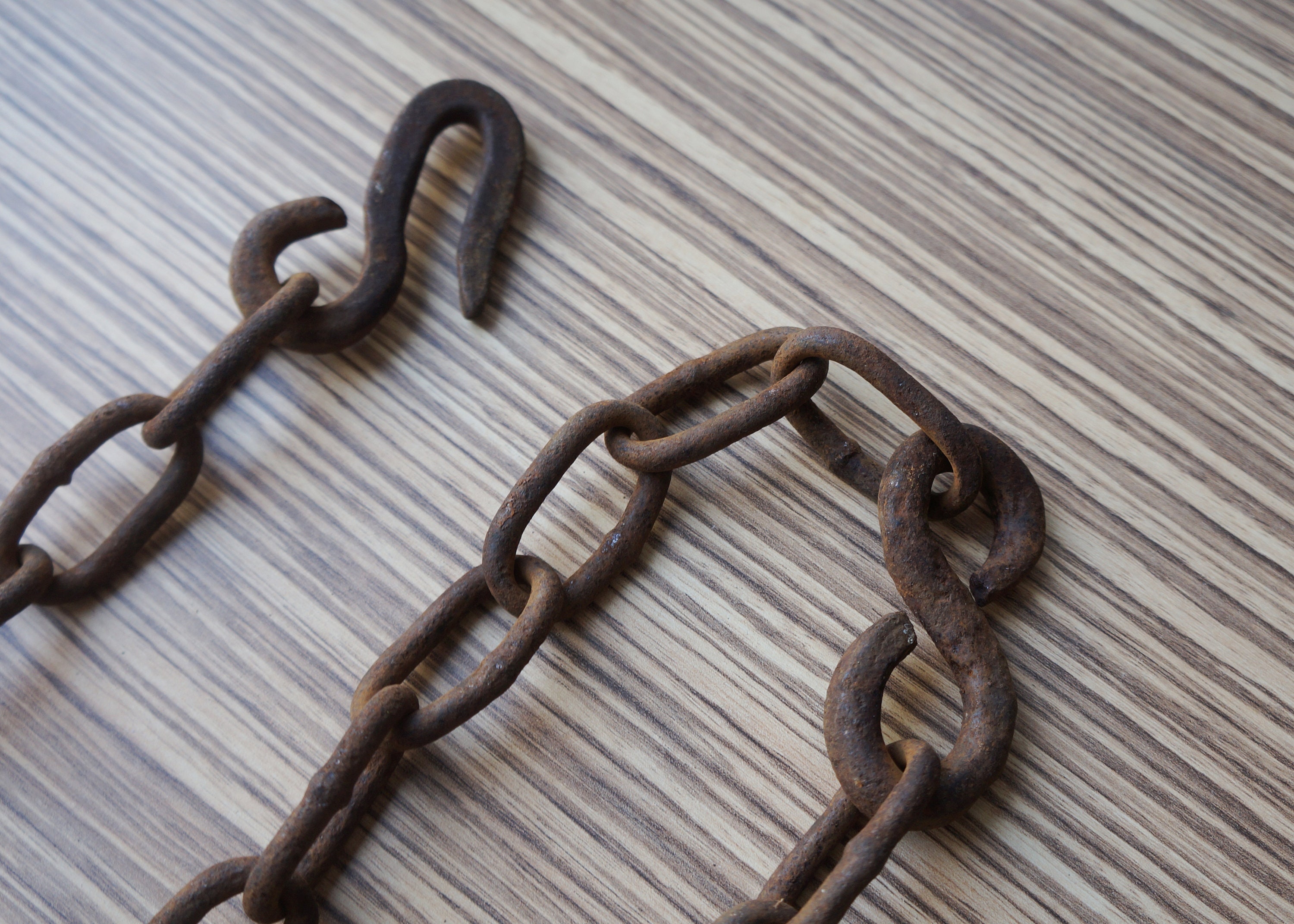 Iron Chain 42 107cm Long, 921 Welded Oval Links, S Connector & Hook ...