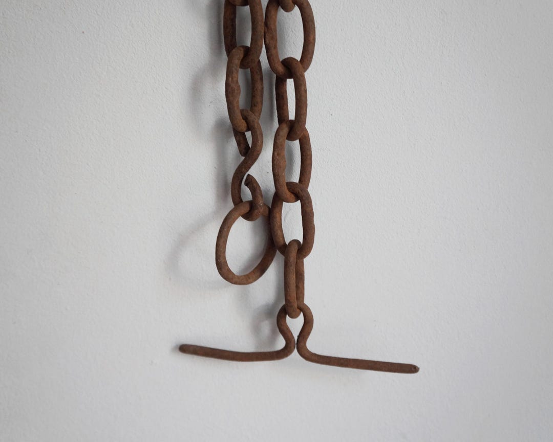 Large and Heavy Metal Chain 51 130cm Long, 37 Welded Oval Links Ring ...