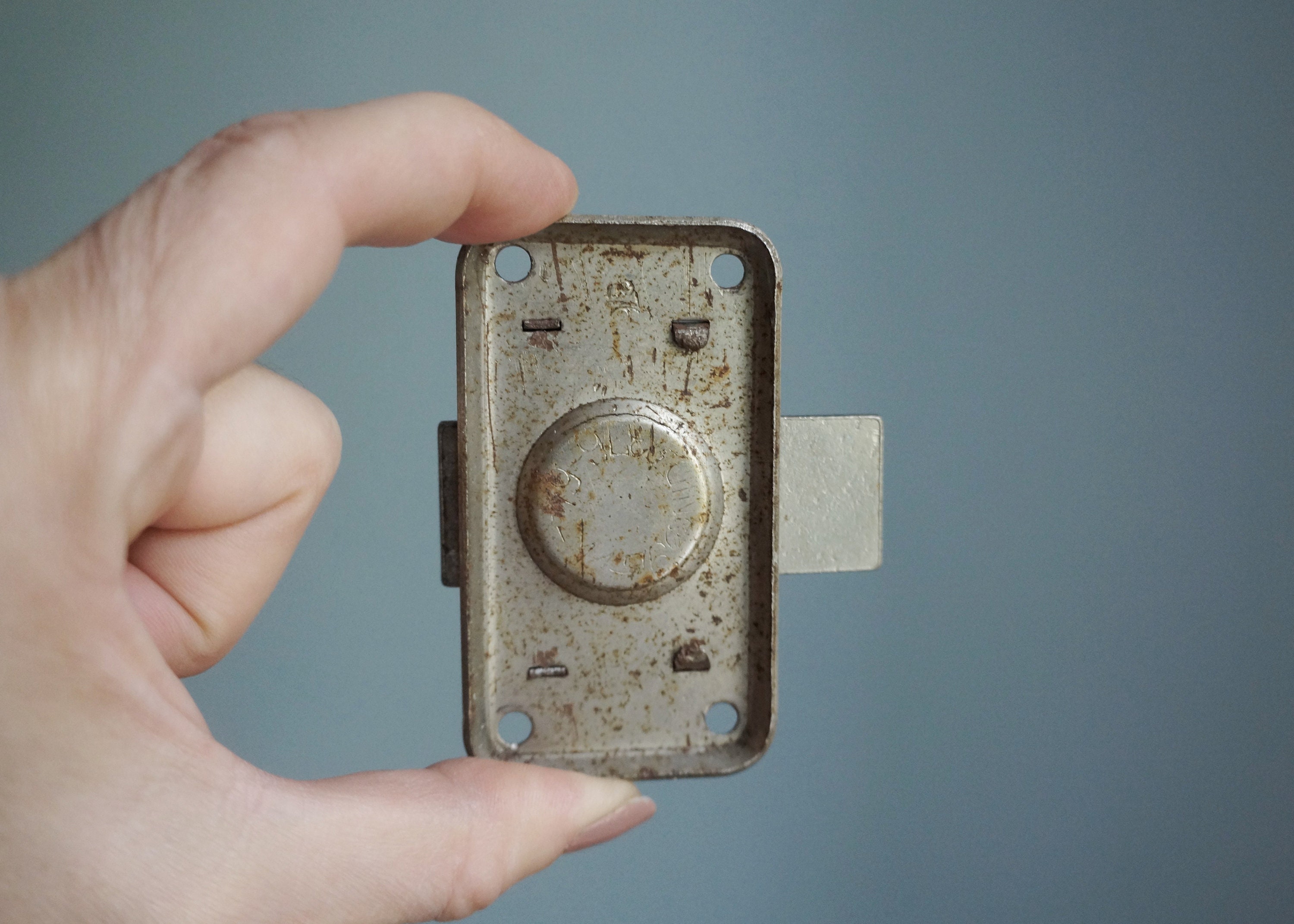 Small Slide Latch, Silver Metal Plate and Handle, Cupboard or Pantry ...