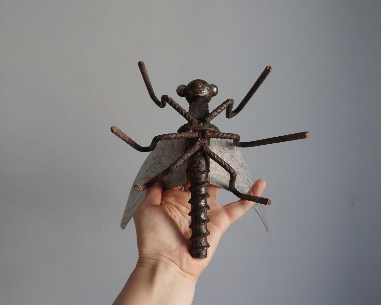 Steampunk Fly, Large Insect Garden Decor, Handmade of Welded Iron ...