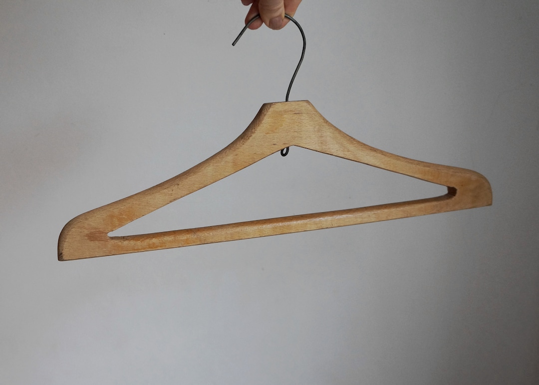 Triangular Cutout Clothes Hanger, One Piece of Wood Cut for Trousers ...