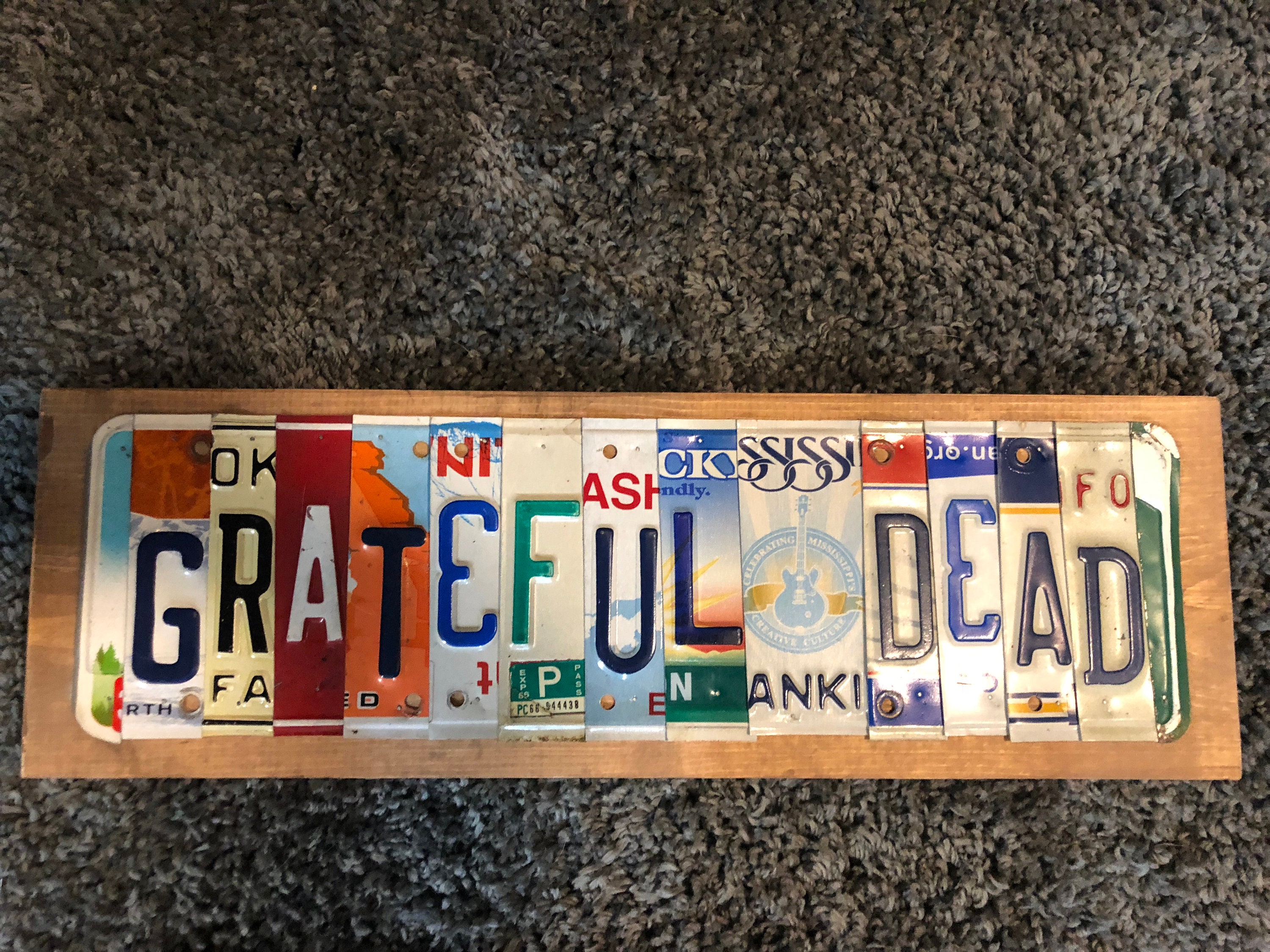 Grateful Dead Sign Made From Recycled License Plates - Etsy