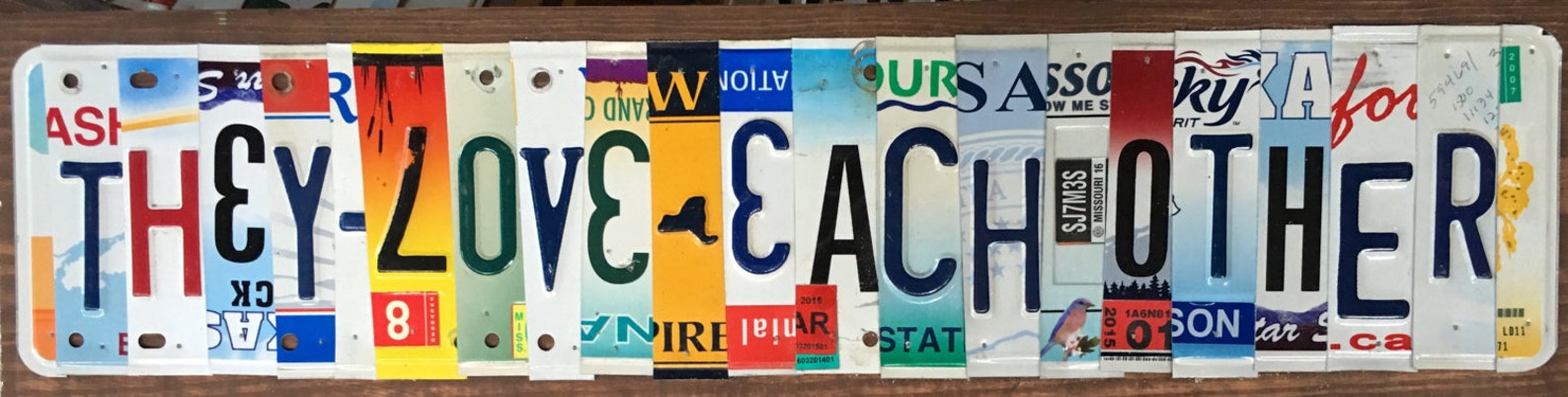 They Love Each Other License Plate Sign - Etsy