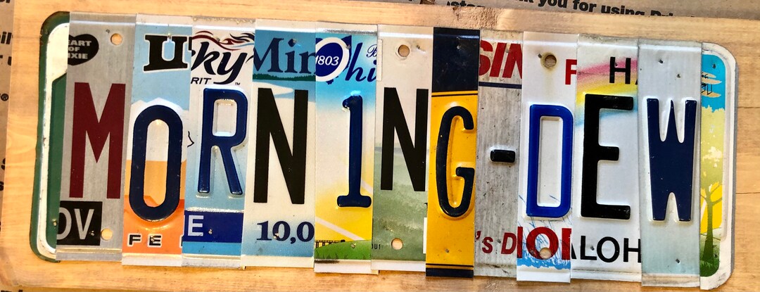 Morning Dew- Wooden License Plate Sign - Etsy
