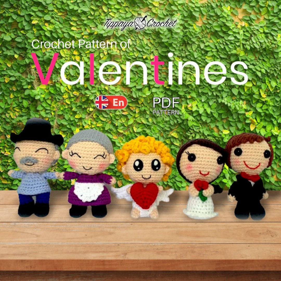 Crochet Pattern of Valentine Set, Crochet Valentine Patterns, Amigurumi ...