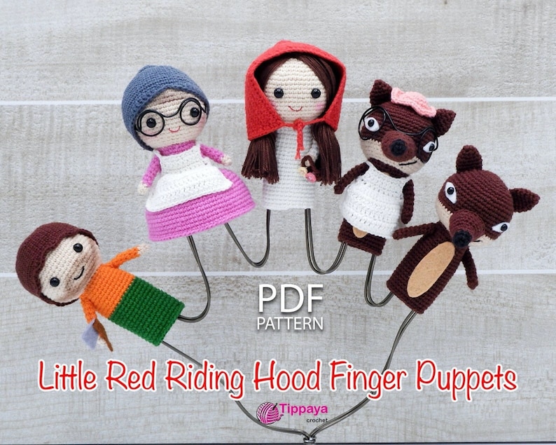 Crochet Pattern of Little Red Riding Hood Finger Puppets - Etsy