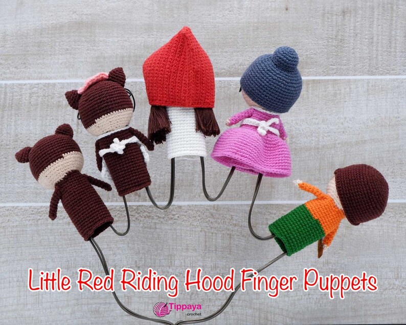 Crochet Pattern of Little Red Riding Hood Finger Puppets - Etsy