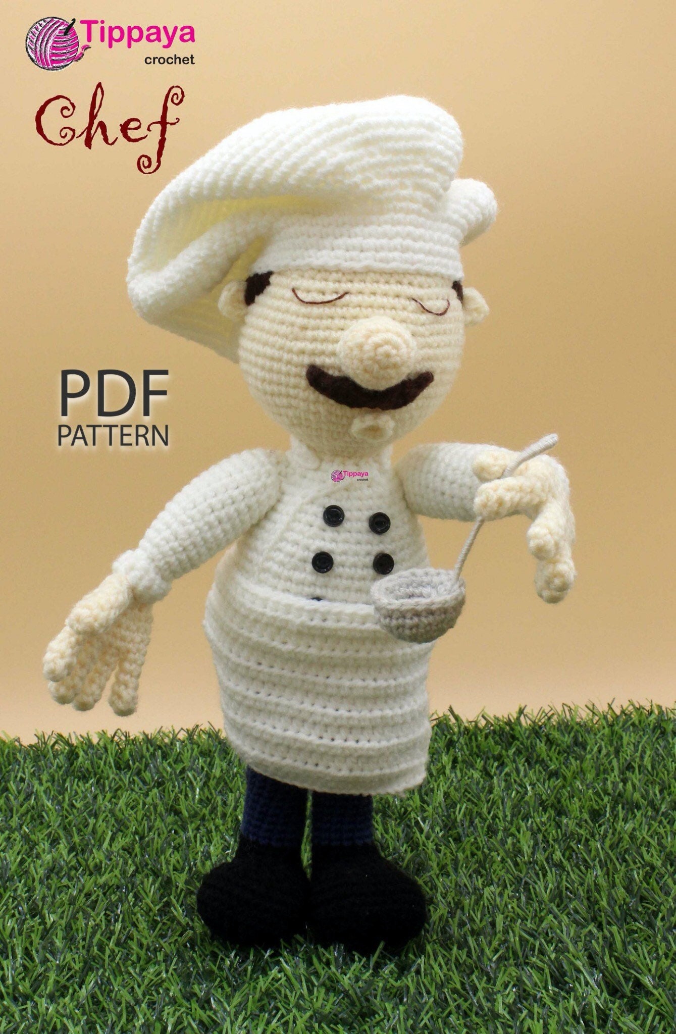 Crochet Pattern of Chef - Etsy