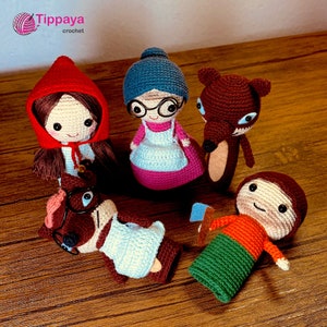 Crochet Pattern of Little Red Riding Hood Finger Puppets - Etsy