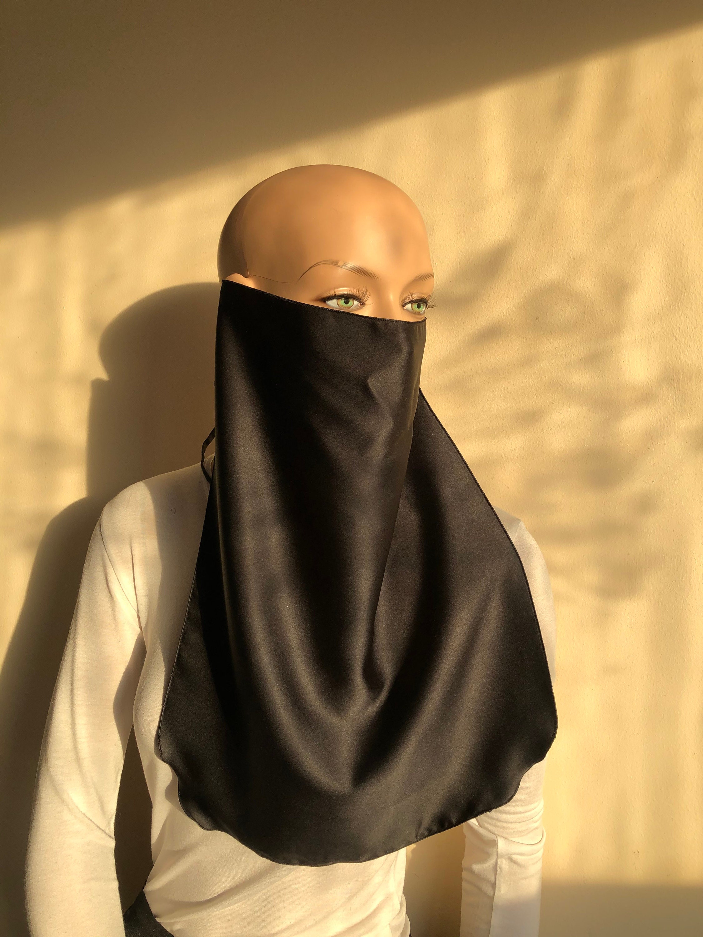 Black Stylish Niqabveil Traditional Niqabblack Burqa Black - Etsy Canada