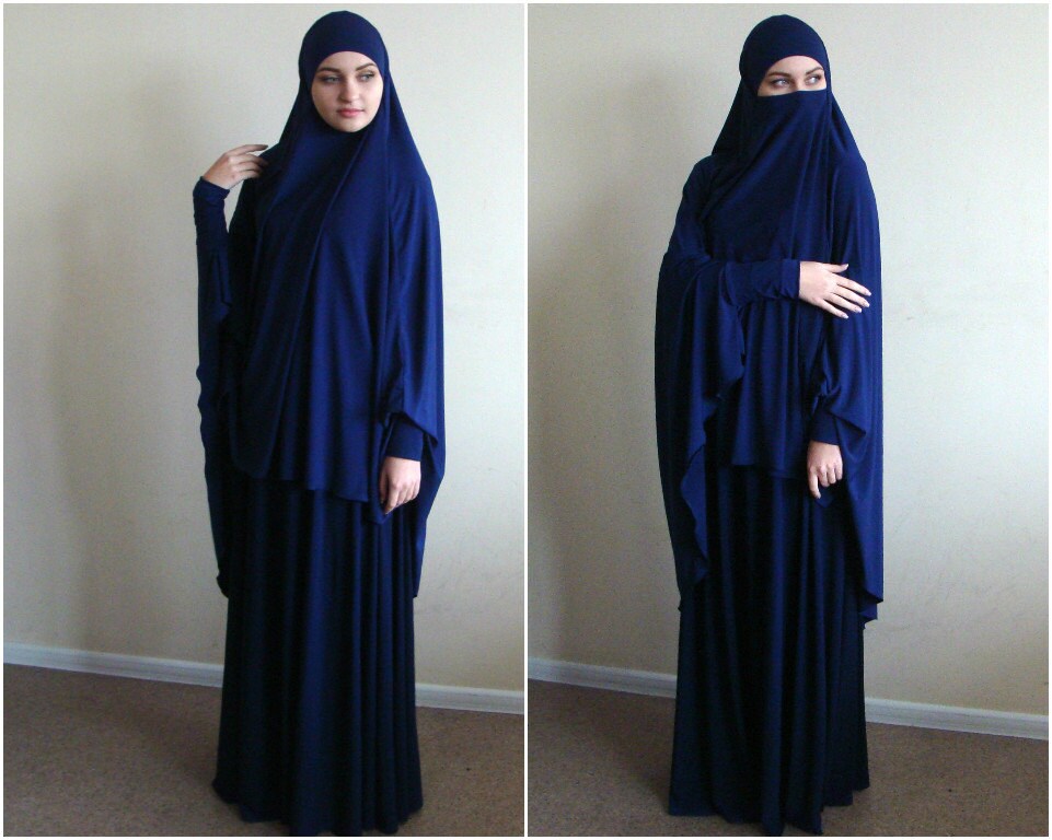 Dark Blue Khimar Niqab Transformer Navy Blue Traditional - Etsy UK