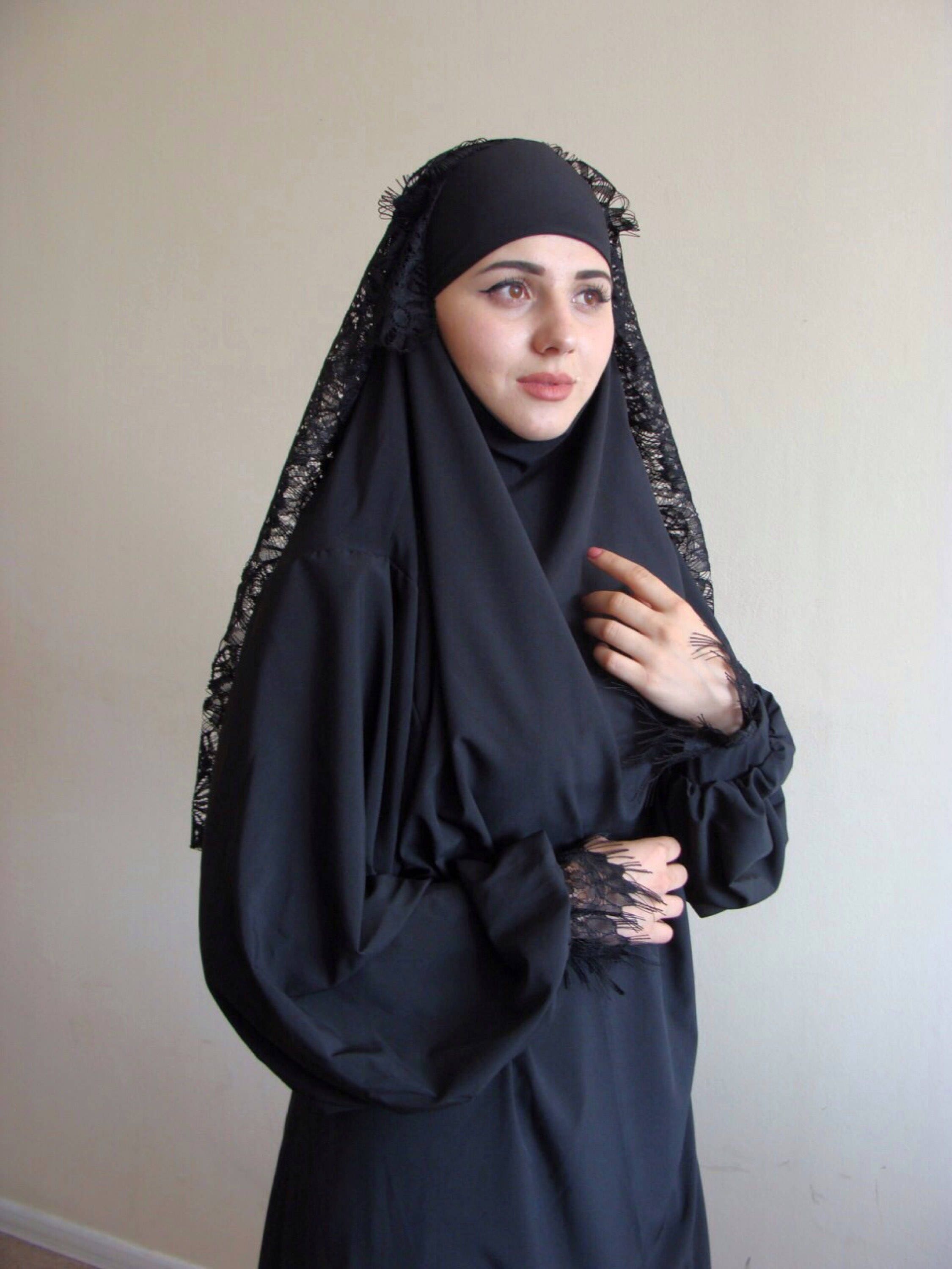 Black Khimar Maxi Dress Lace Niqab Veil Elegant Burqa - Etsy