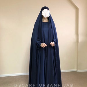 Elegant Burqa Suit, Silk Satin Muslim Dress, Wide Long Khimar Cape - Etsy