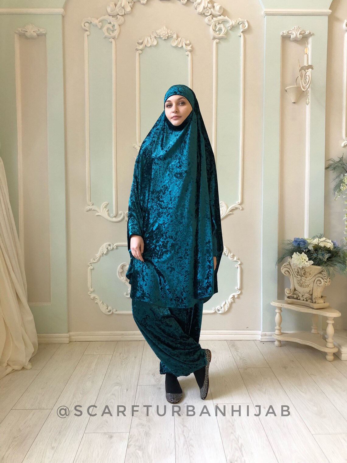 Velvet French Khimar Suit, Islamic Harem Pants, Stylish Hijab Niqab - Etsy