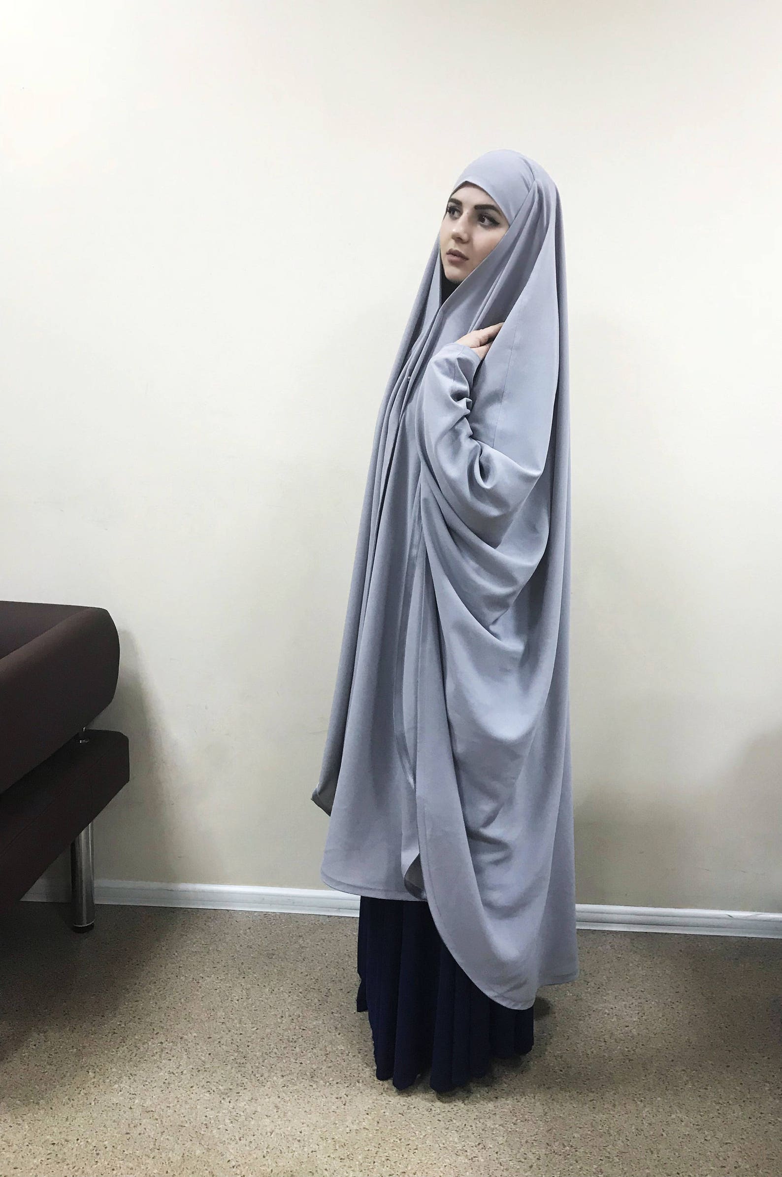 Transformer gray Khimar Modern Burqa Nude Burka Muslim | Etsy
