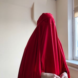 Red Afghan Burqa, Silk Khimar Cape, Niqab, Full Long Hijab - Etsy