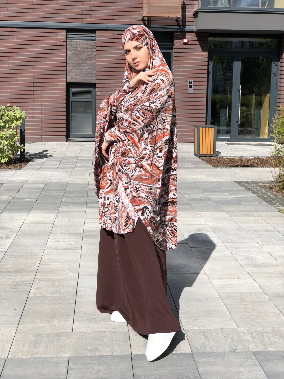 Brown Paisley Transformer Khimar Long Jilbab Hijab Nikab - Etsy