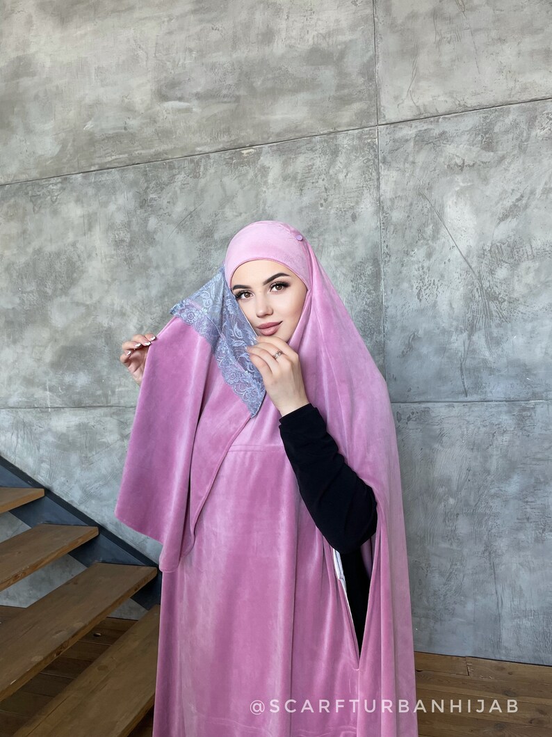 Warm Pink Afghan Burqa Plush Velour Khimar Cape Niqab Full - Etsy