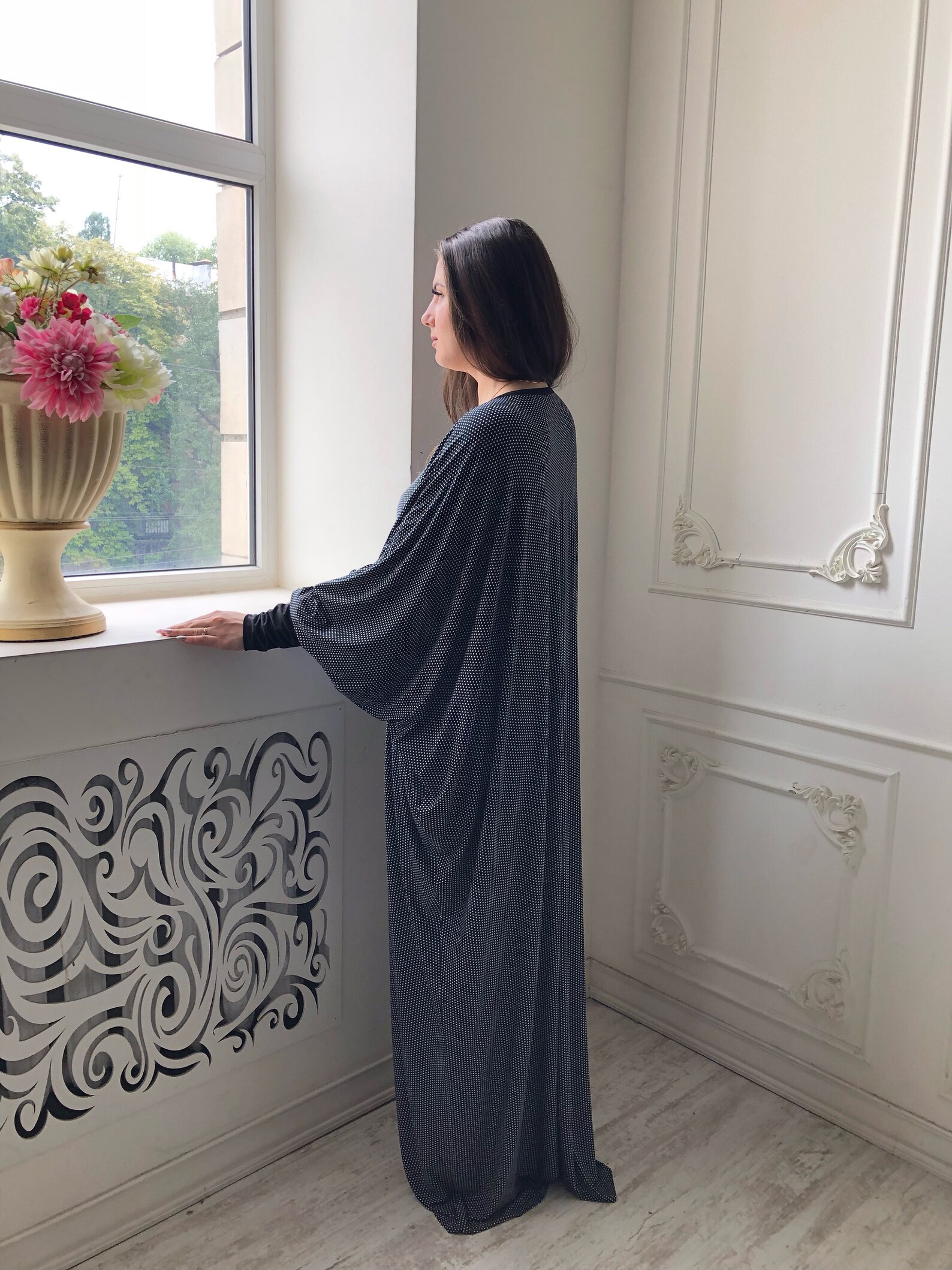 Polka Dot Maxi Dress Plus Size Muslim Prayer Dress Dubai | Etsy