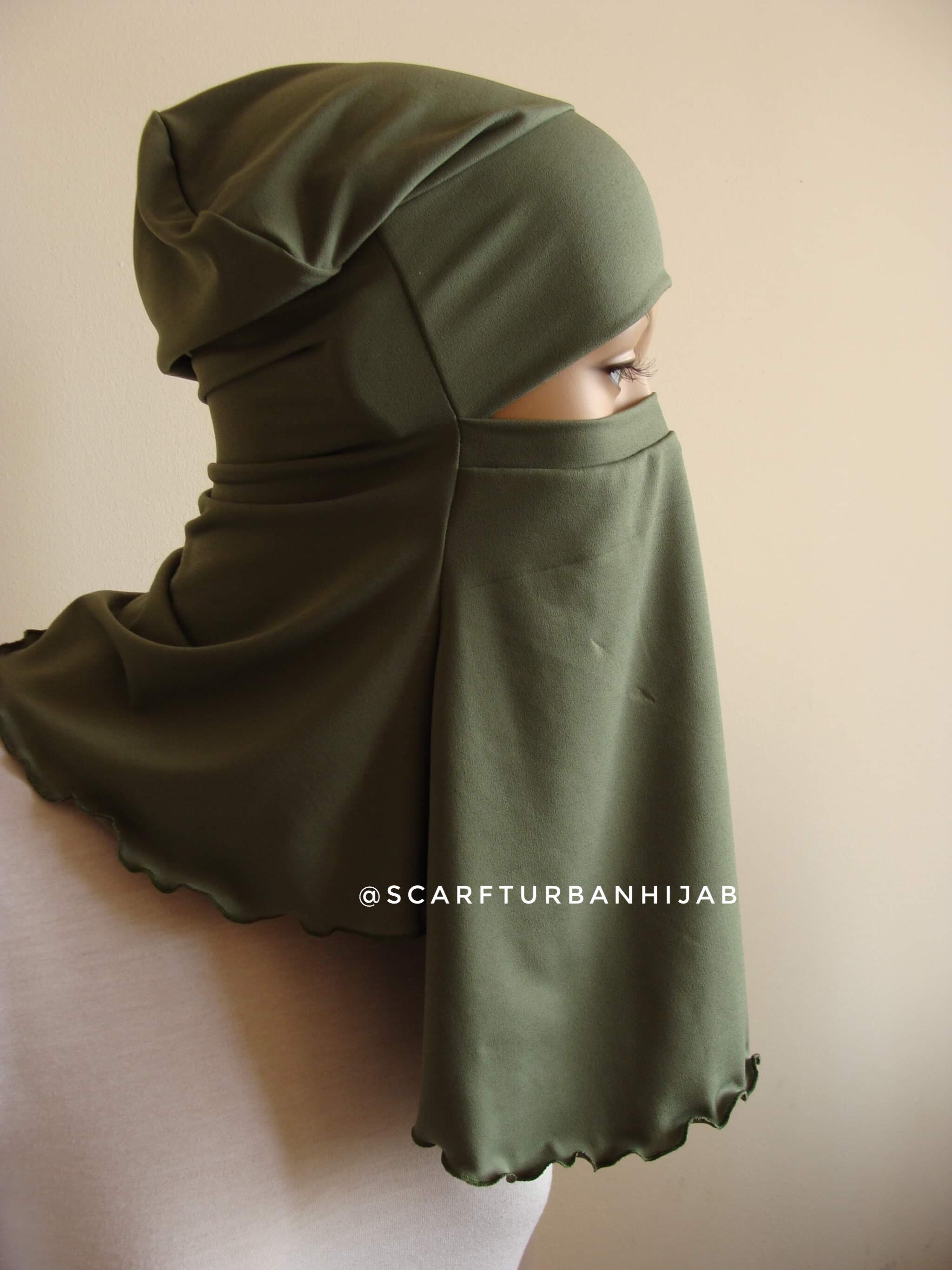 Khaki Under Hijab Transformer to Niqab Hijab Cover - Etsy