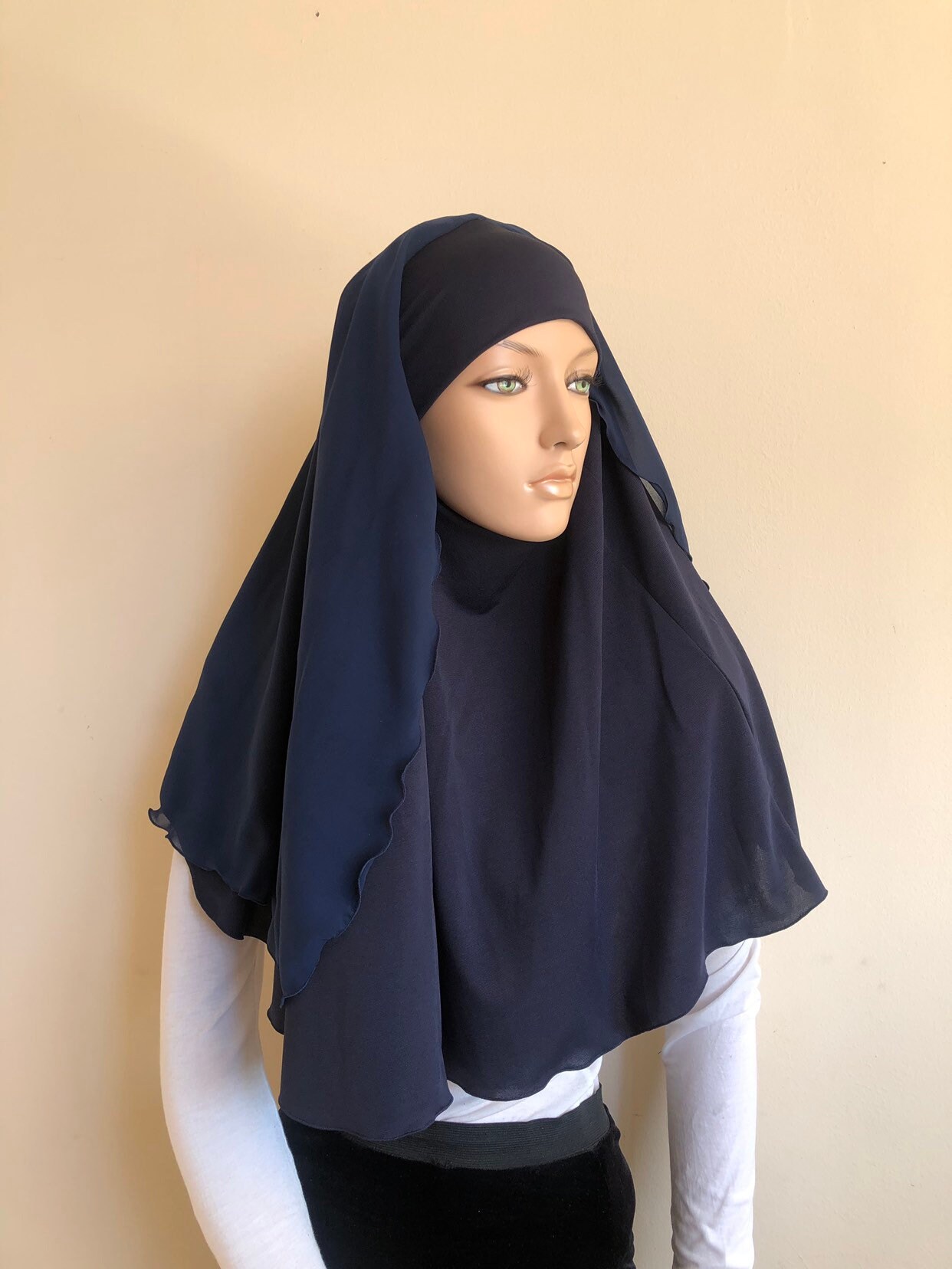 Navy Blue Niqab Veil Niqab Transformer Navy Niqab Closed - Etsy Canada