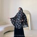 Black Floral Print Khimar Transformer to Niqab, Jilbab - Etsy