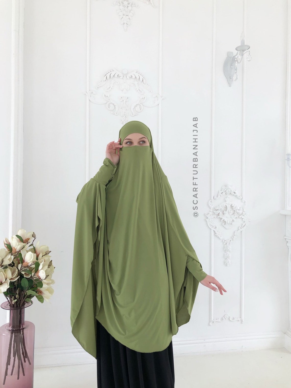 Transformer Olive Color Khimar Niqab Burqa Olive Niqab - Etsy