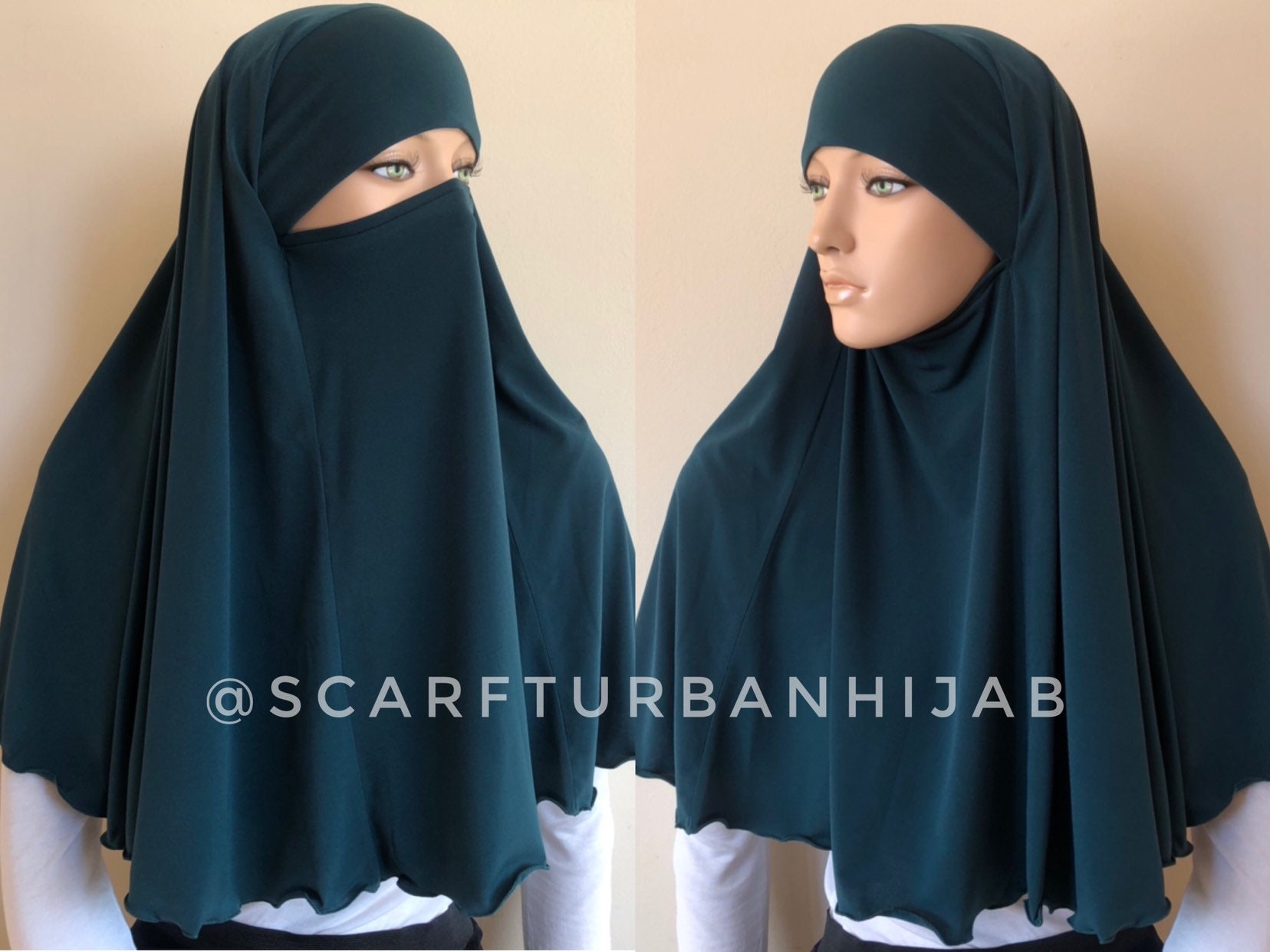Transformer Emerald Hijab Niqab dark Green Niqab Ready to - Etsy UK