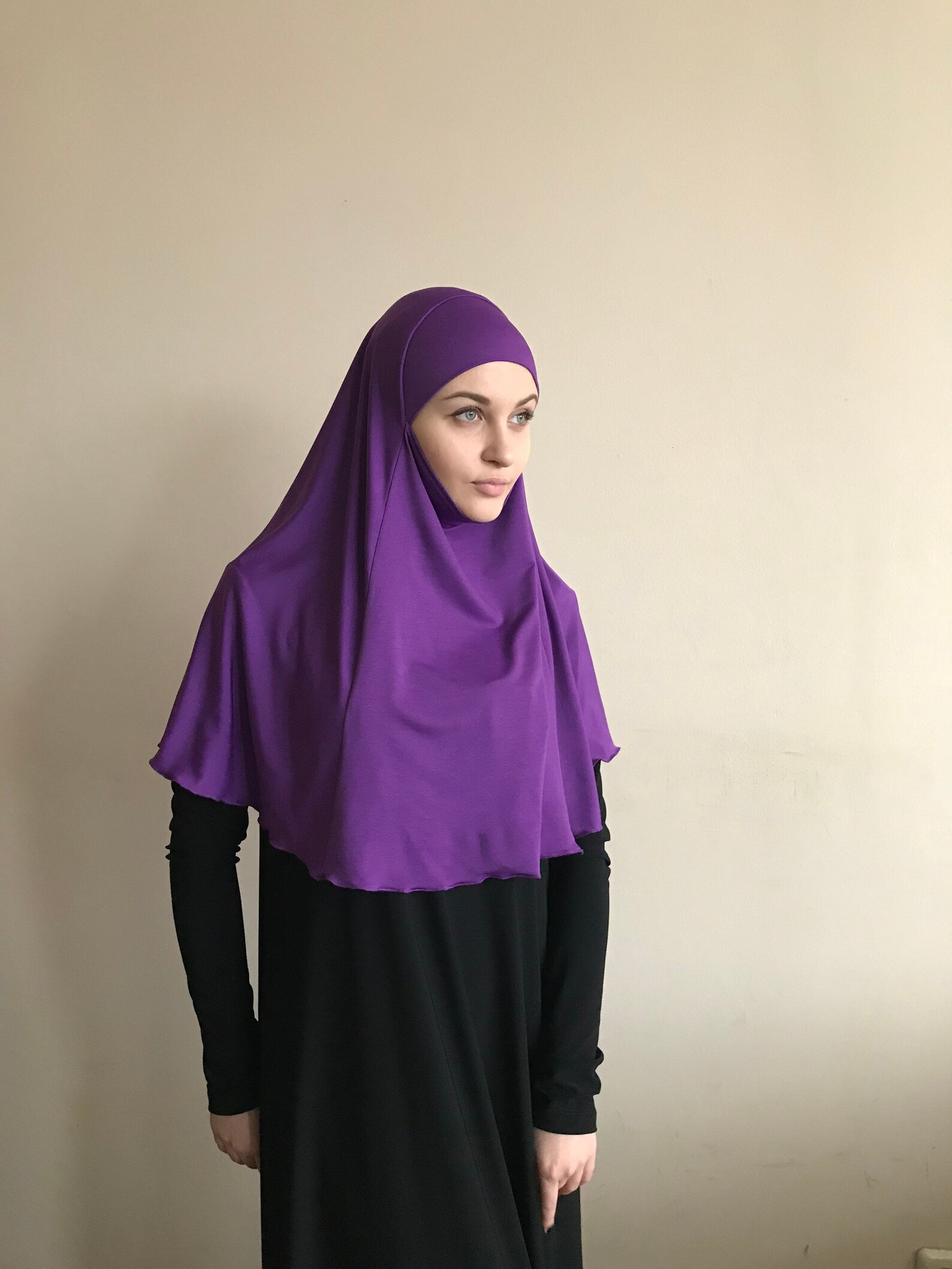 Purple Niqab Transformer, Traditional Hijab, 1 Piece Hijab, Ready to ...