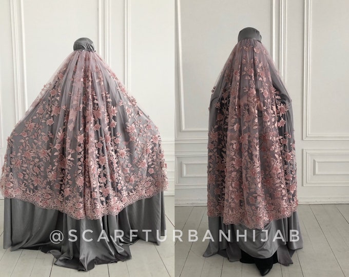 Lace Embroidery Gray Afghan Burqa Silk Khimar Cape Niqab | Etsy