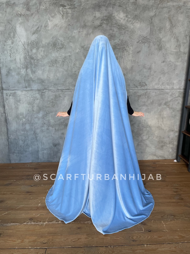 Warm Blue Afghan Burqa Plush Velour Khimar Cape Niqab Full - Etsy