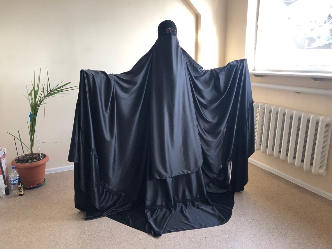 Burqa longue noire niqab noir musulman hijab islamique - Etsy France