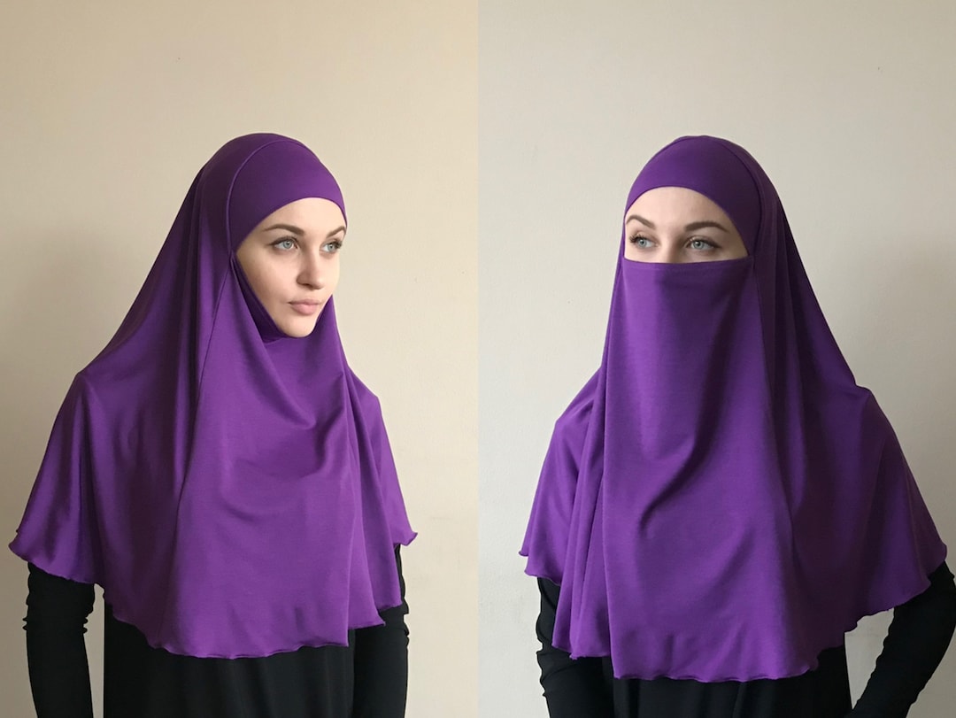Purple Niqab Transformer, Traditional Hijab, 1 Piece Hijab, Ready to ...