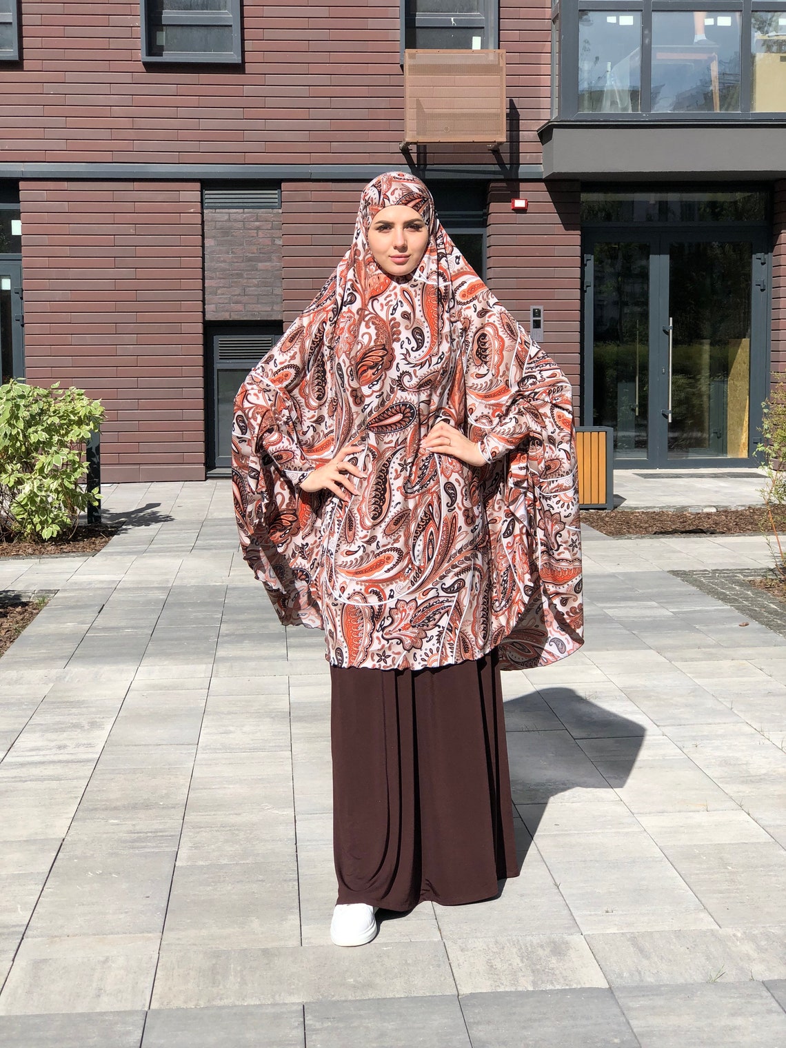 Brown Paisley Transformer Khimar Long Jilbab Hijab Nikab - Etsy