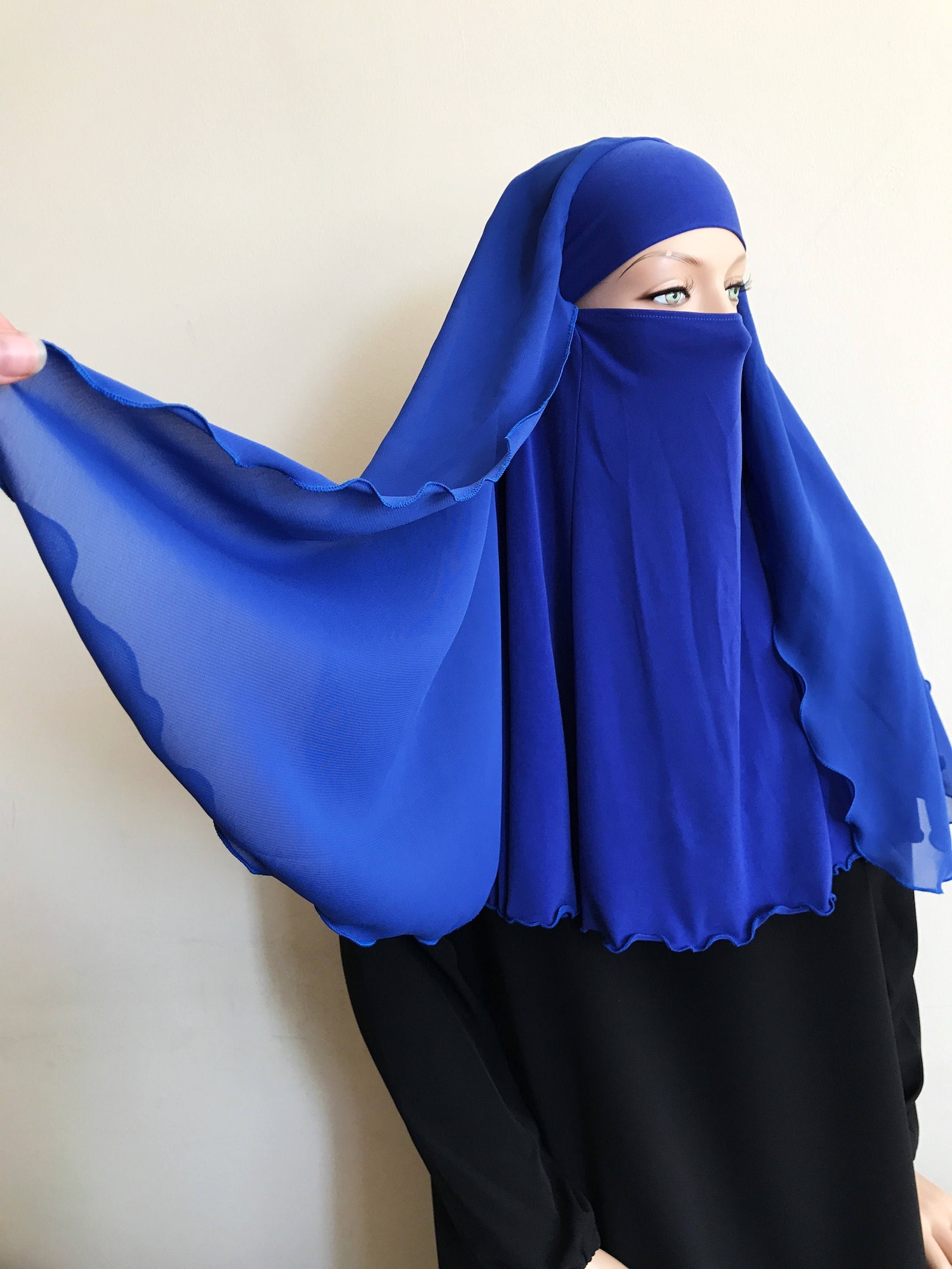 Niqab Blue Veil Niqab Transformer Navy Niqab Closed Face - Etsy