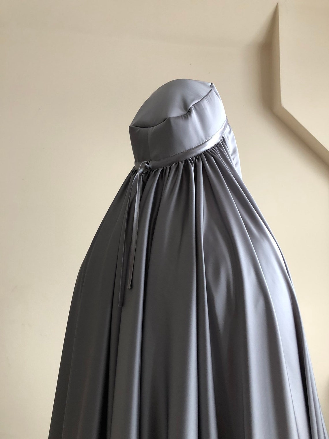 Silver Gray Afghan Burqa Silk Khimar Cape Niqab Full Long - Etsy