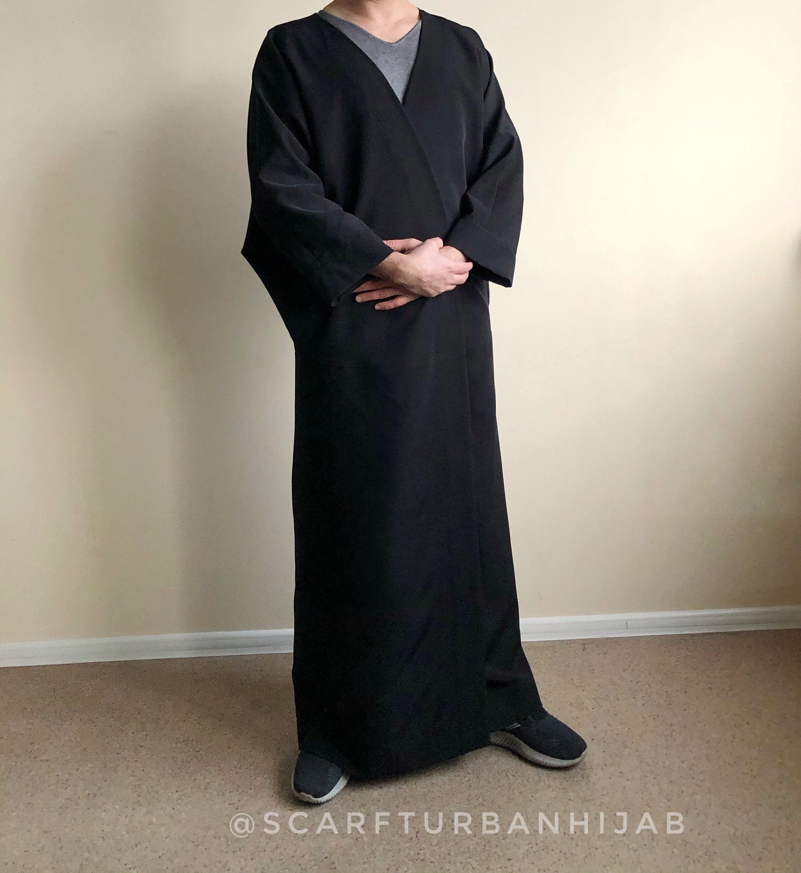 Men Black Cloak Coat , Islamic Men Clothing, Ritual Cape, Mula Sheikh ...
