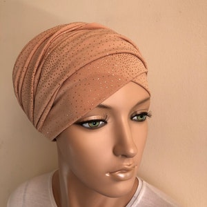2 in One Golden Hijab -jersey Turban - Volume Ready Turban - Vintage ...