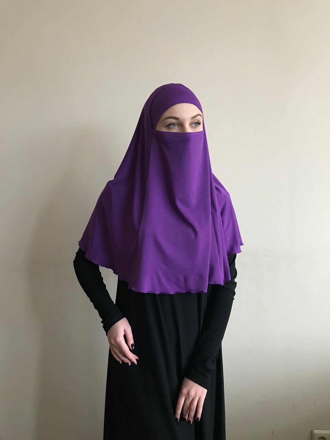Purple Niqab Transformer Traditional Hijab 1 Piece Hijab - Etsy